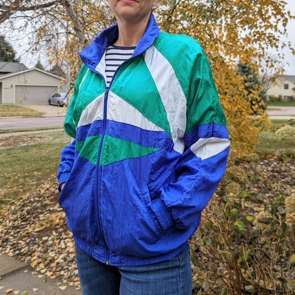 Vintage | Jackets & Coats | Vintage 98s Colorblocked Windbreaker 80s ...